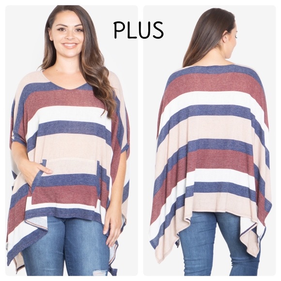 A Girl Thing | Tops | 26 5 Start Plus O E Size Poncho Top | Poshmark